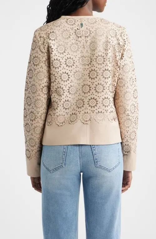 Mauritius Lacey Laser-cut Leather Jacket