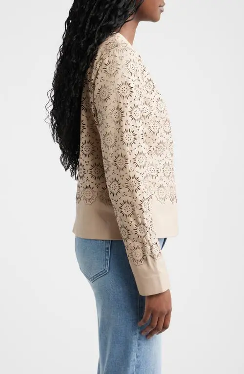 Mauritius Lacey Laser-cut Leather Jacket