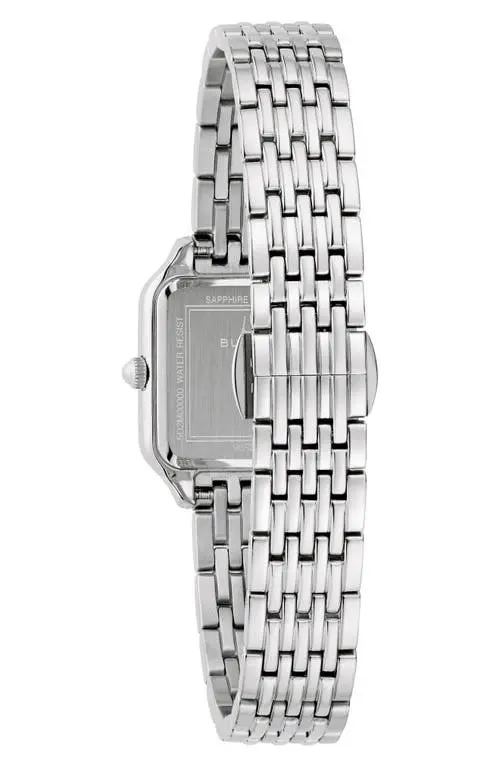 Bulova Classic Sutton Square Diamond & Mother-of-pearl Bracelet Watch - Silver-tone