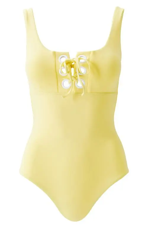 Melissa Odabash London Lace Up One-piece Swimsuit - Yellow