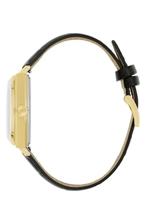 Bulova Frank Sinatra Automatic Leather Strap Watch - Black