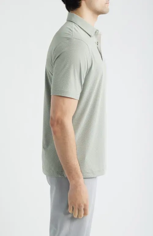 Scott Barber Micro Stripe Polo - Agave