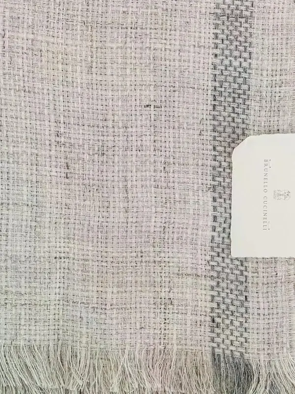 Brunello Cucinelli Embroidered Fringed Scarf - Neutrals
