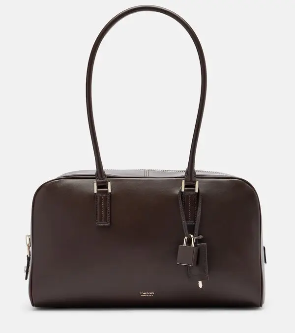 TOM FORD Leather Shoulder Bag - Brown