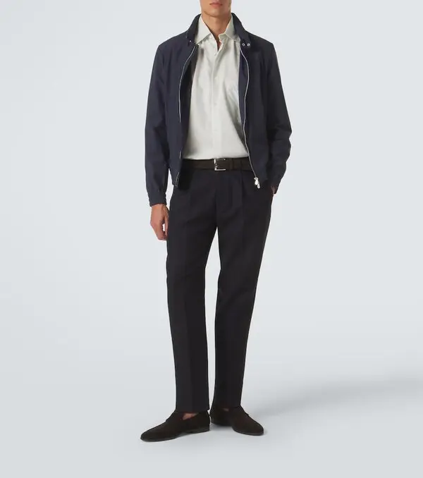 Zegna Cotton And Linen Straight Pants - Blue