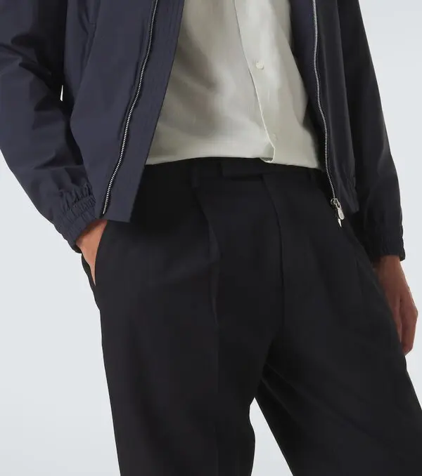 Zegna Cotton And Linen Straight Pants - Blue
