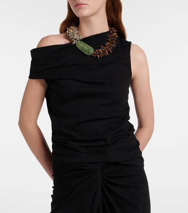 Dries Van Noten Asymmetrical Cotton Top - Black
