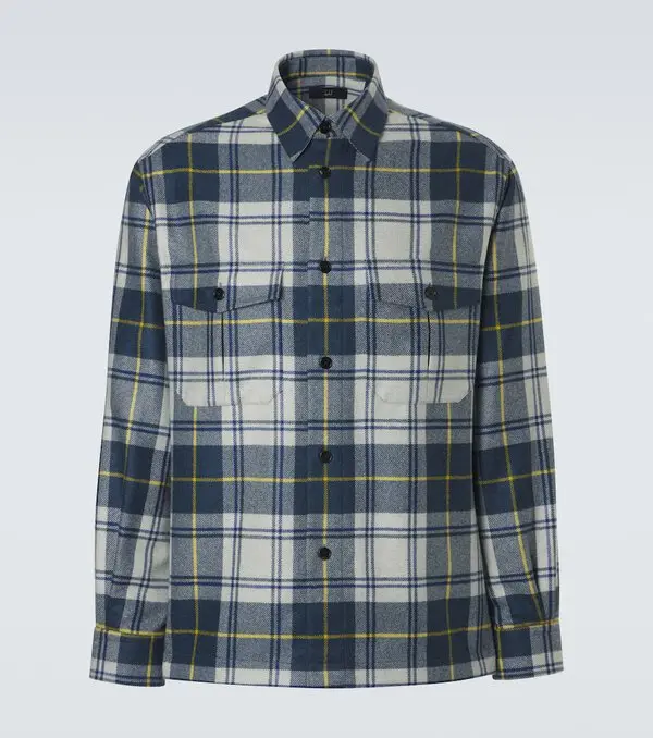 Dunhill Plaid Cashmere Overshirt