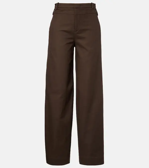 Vince Cotton Twill Wide-leg Pants - Brown