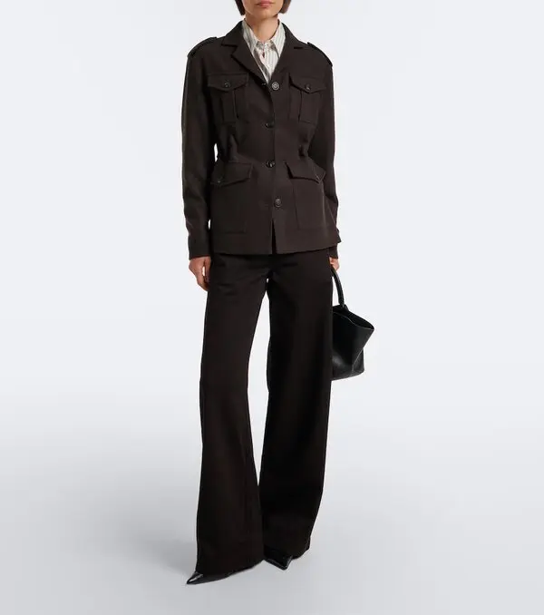 Vince Cotton Twill Wide-leg Pants - Brown