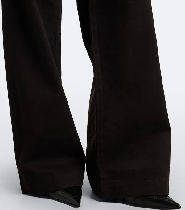 Vince Cotton Twill Wide-leg Pants - Brown