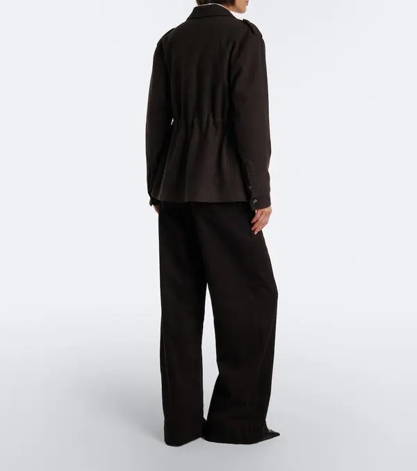 Vince Cotton Twill Wide-leg Pants - Brown