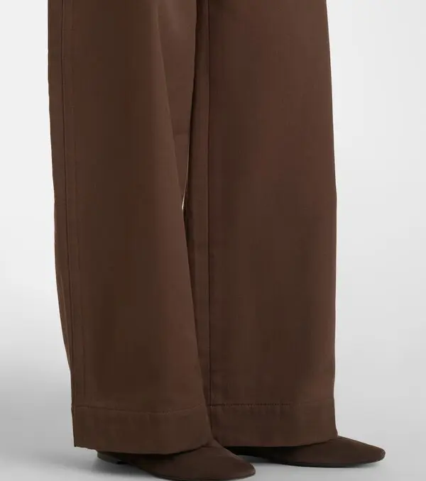 Vince Cotton Twill Wide-leg Pants - Brown