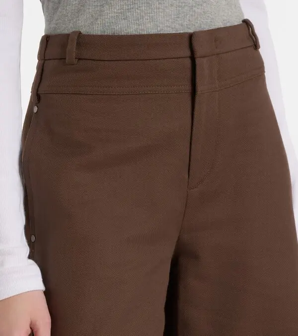 Vince Cotton Twill Wide-leg Pants - Brown