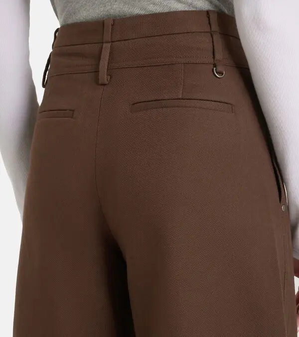 Vince Cotton Twill Wide-leg Pants - Brown