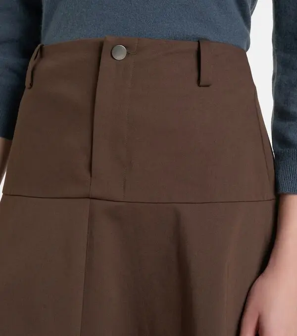 Vince Cotton Twill Midi Skirt