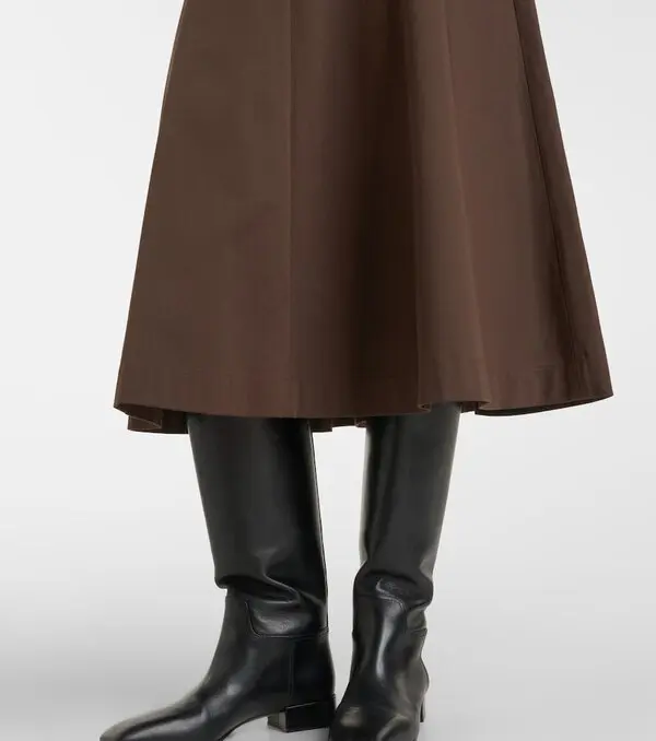 Vince Cotton Twill Midi Skirt