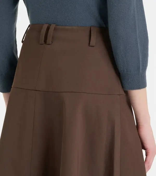 Vince Cotton Twill Midi Skirt
