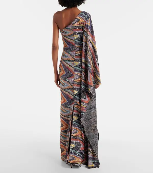 TALLER MARMO Jasmine Sequined Draped Gown