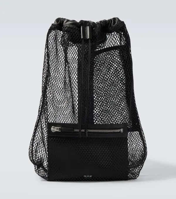 TOM FORD Leather-trimmed Backpack - Black