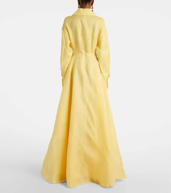 LEO LIN Josephine Floral Silk Gown - Yellow