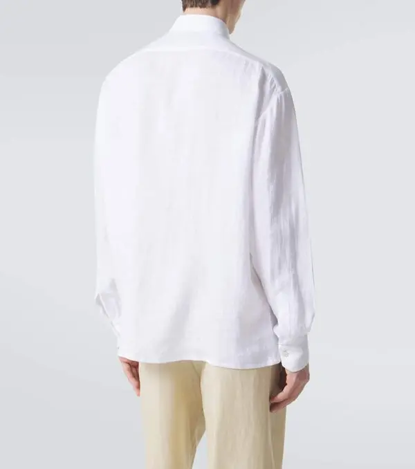 Kiton Dorian Bow-detail Linen Shirt - White