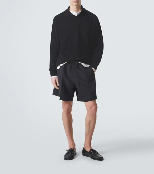 UMIT BENAN Linen And Silk Blend Shorts