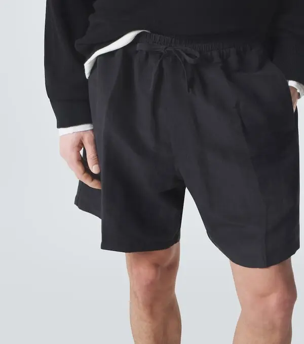 UMIT BENAN Linen And Silk Blend Shorts