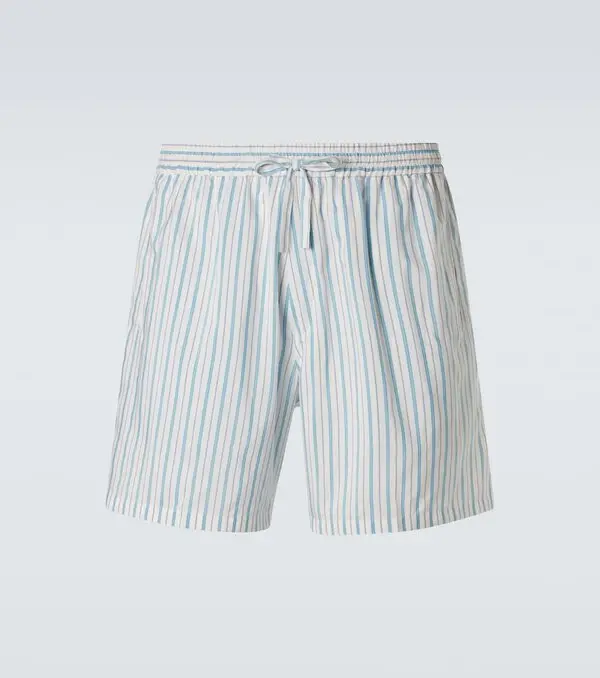 UMIT BENAN Striped Silk-cotton Shorts