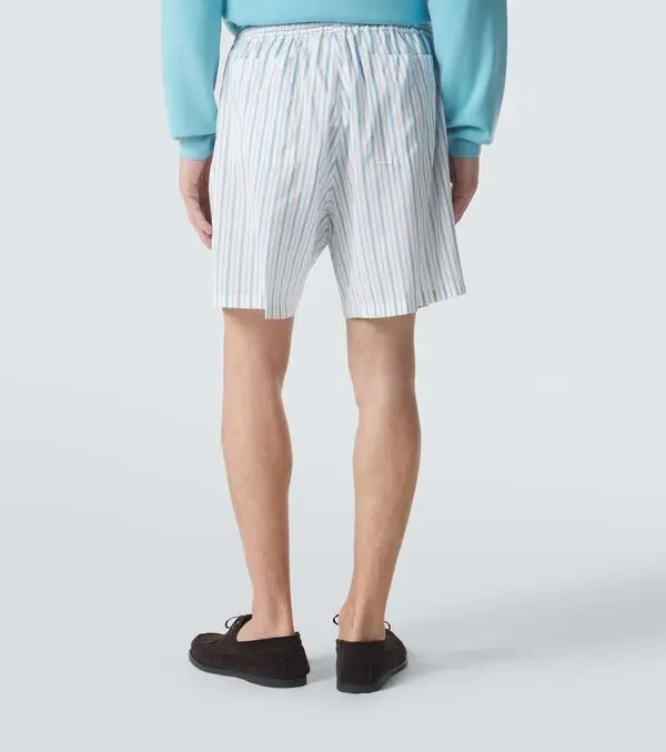 UMIT BENAN Striped Silk-cotton Shorts