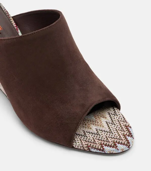 Missoni Mabel Zigzag Suede Wedge Mules