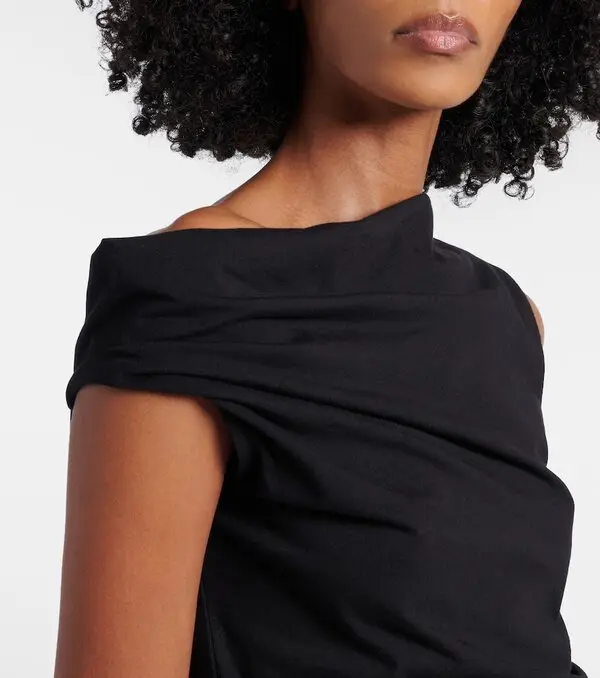 Dries Van Noten Asymmetric Cotton Top - Black