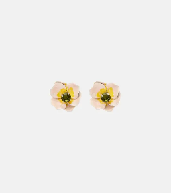Simone Rocha Blooming Poppy Embellished Earrings - Pink