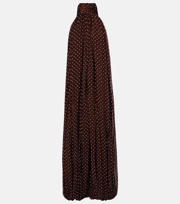 ROTATE BY BIRGER CHRISTENSEN Polka-dot Chiffon Jumpsuit - Brown