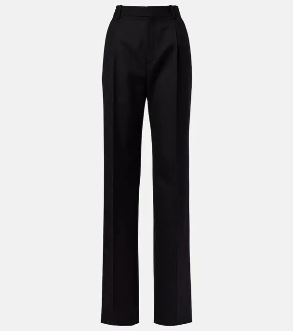 Saint Laurent Wool Wide-leg Pants - Black