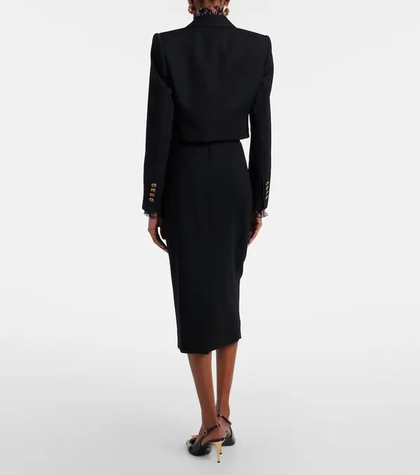 Dolce & Gabbana Wool-blend Pencil Skirt - Black