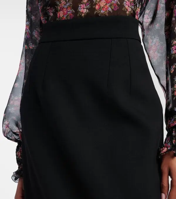 Dolce & Gabbana Wool-blend Pencil Skirt - Black
