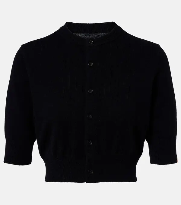 Extreme Cashmere N°474 Super Little" Cropped Cashmere Cardigan - Black