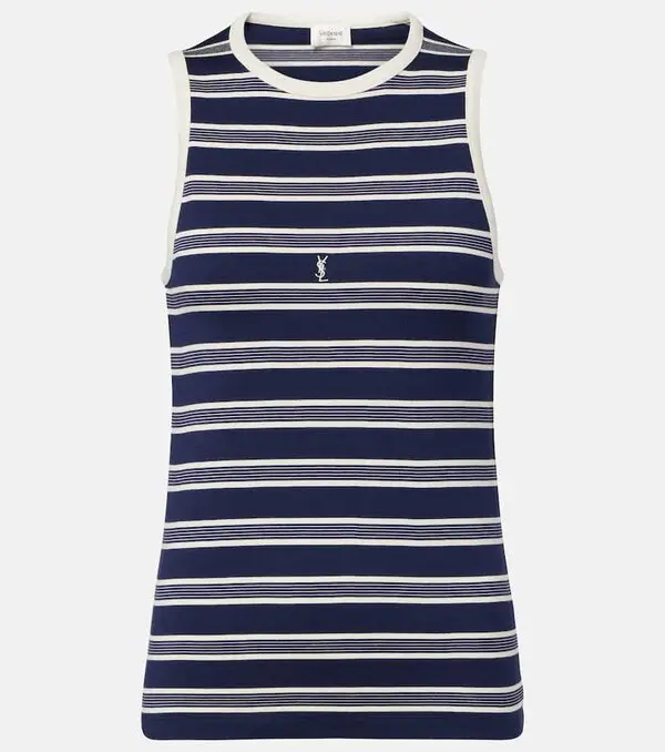 Saint Laurent Cassandre Striped Tank Top