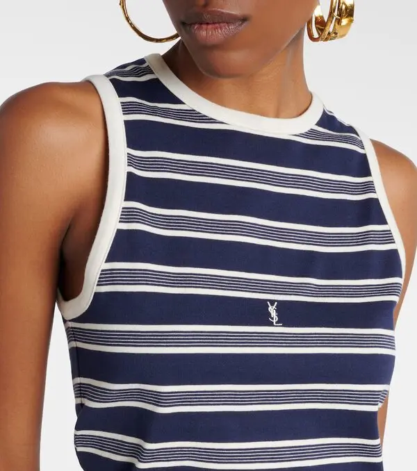 Saint Laurent Cassandre Striped Tank Top