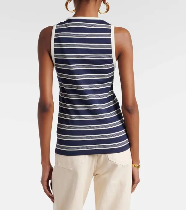 Saint Laurent Cassandre Striped Tank Top