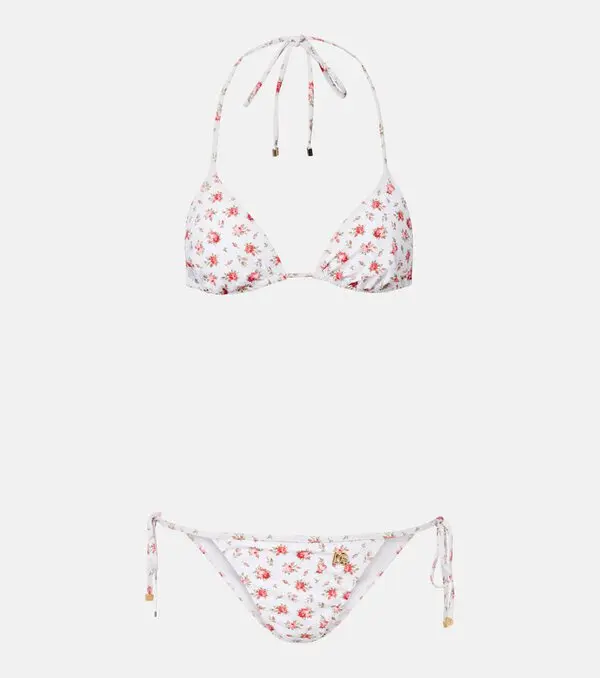 Dolce & Gabbana Floral Triangle Bikini - White
