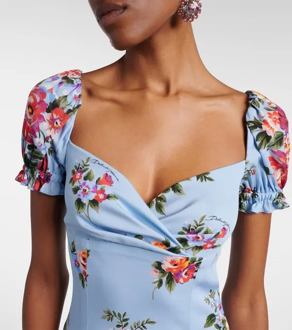 dolce and gabbana blue floral dress DOLCE & GABBANA