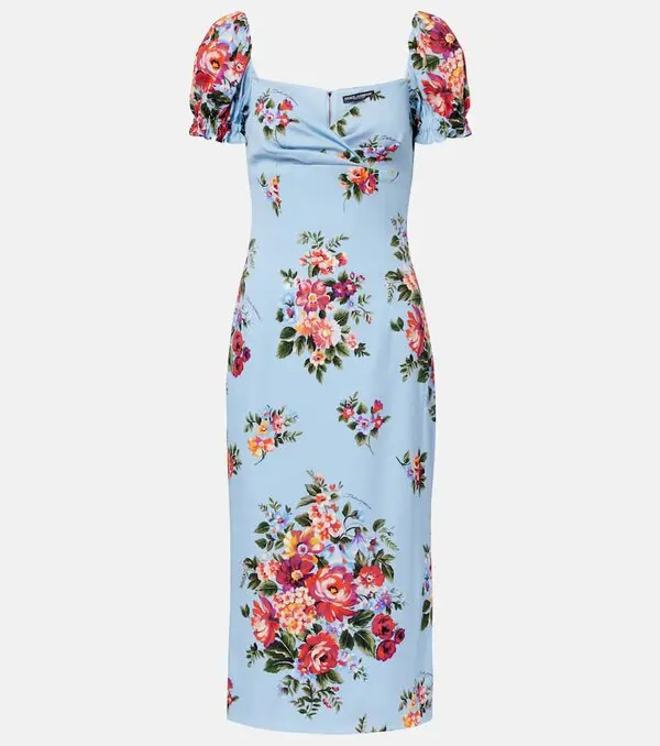 Dolce & Gabbana Floral Silk-blend Midi Dress - Multicoloured