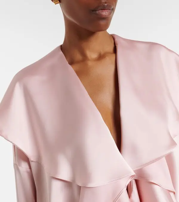 Norma Kamali Ruffled Satin Bodysuit