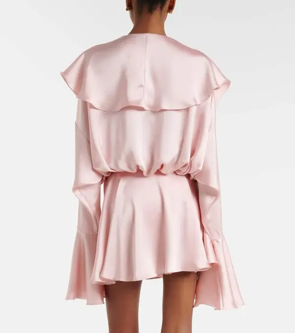 Norma Kamali Ruffled Satin Bodysuit