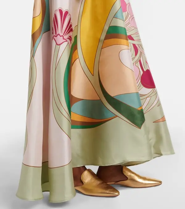 La DoubleJ Magnifico Floral Silk Twill Maxi Dress