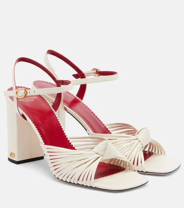 Valentino Garavani Annet Leather Slingback Sandals - White
