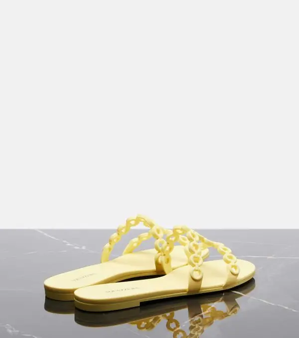 AQUAZZURA Infinity Chain Jelly Slides - Yellow