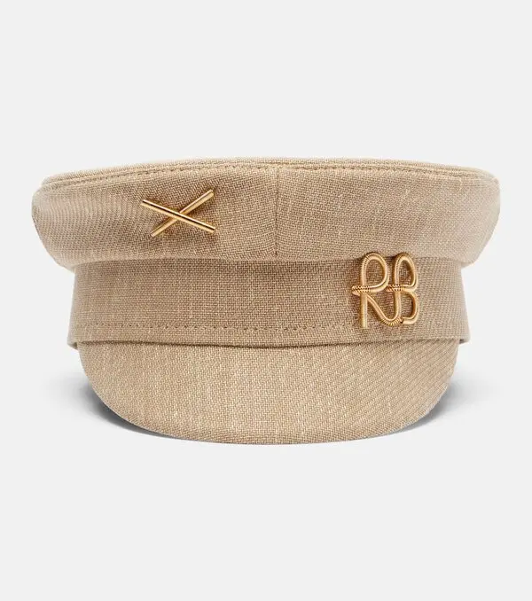 Ruslan Baginskiy Monogram Newsboy Cap - Beige